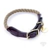 Swag & Wag | Leather & marine rope dog collar natural