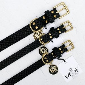 Swag & Wag | Luxury Black Leather Dog Collar